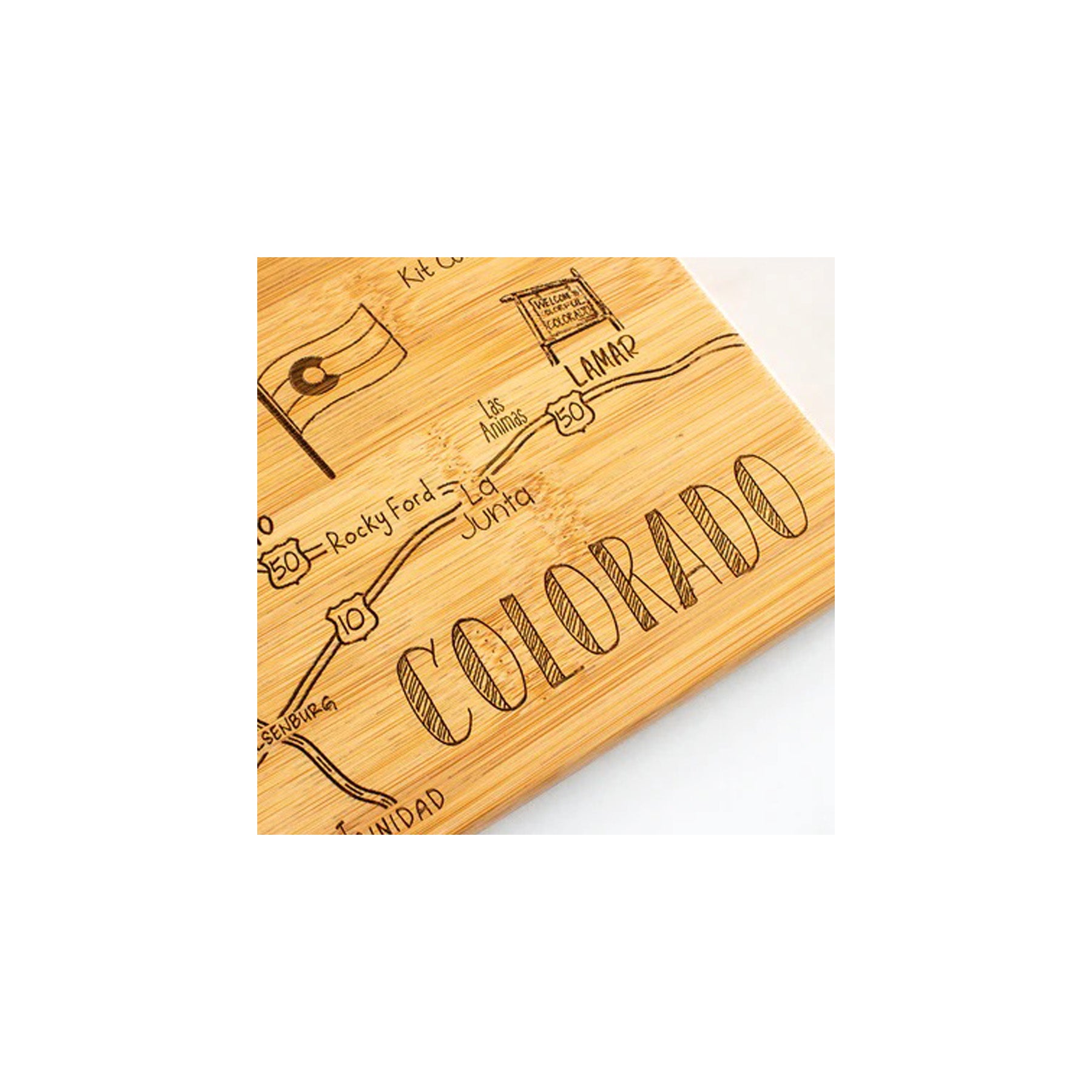 Engraved Colorado Cutting Board | Black Diamond Laser Design